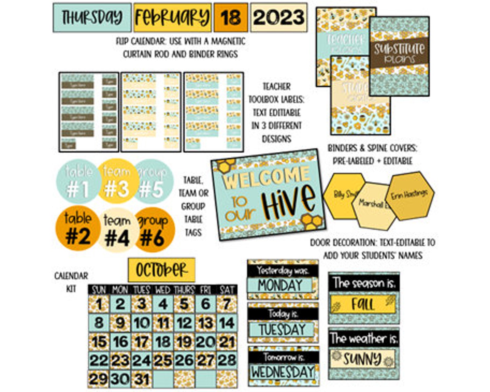 Busy Bees Classroom Decorations Bundle, Classroom Theme, Bulletin Board ...