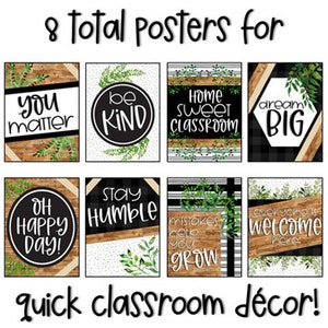 Farmhouse Growth Mindset Classroom Posters, Classroom Decorations ...