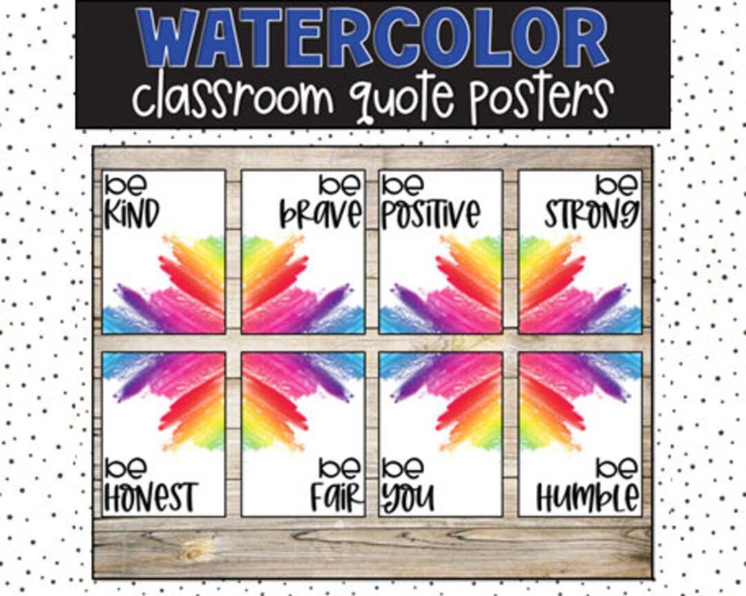 Watercolor Rainbow Growth Mindset Classroom Posters Classroom - Etsy
