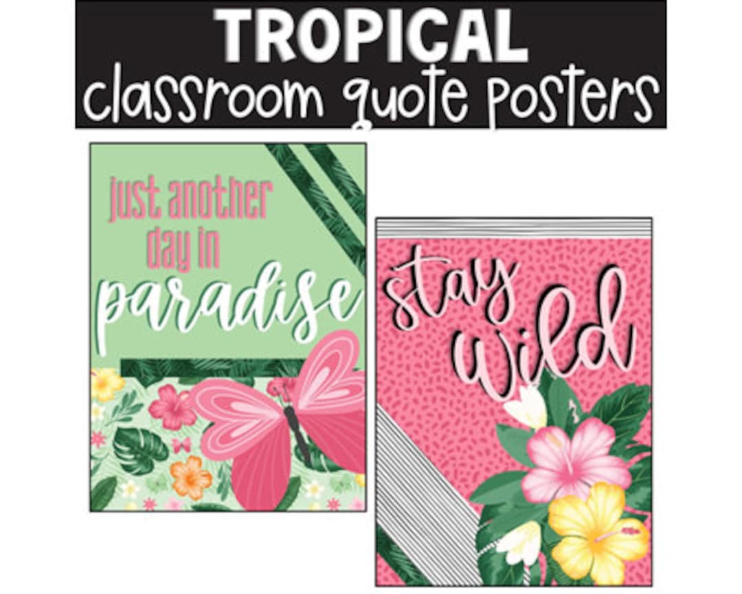 Tropical Growth Mindset Classroom Posters, Classroom Decorations ...