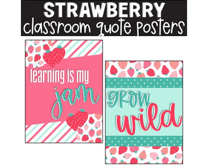 Strawberries Growth Mindset Classroom Posters, Classroom Decorations ...