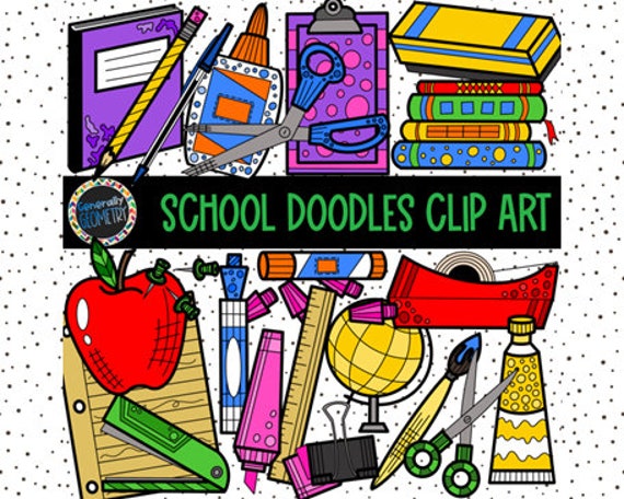School Clipart Set School Supplies Clipart Set PNG Files, 45% OFF