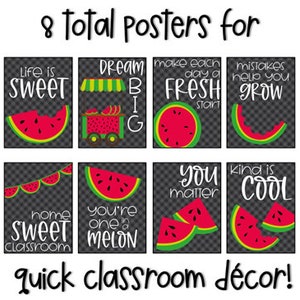 Watermelon Growth Mindset Classroom Posters, Classroom Decorations ...