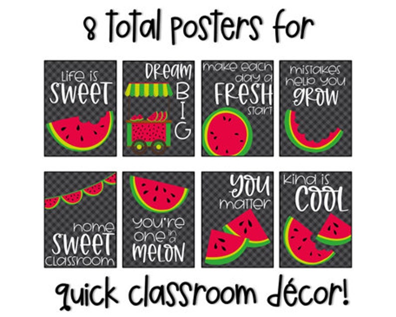 Watermelon Growth Mindset Classroom Posters, Classroom Decorations ...