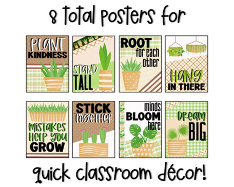 Plant Lovers Growth Mindset Classroom Posters, Classroom Decorations ...