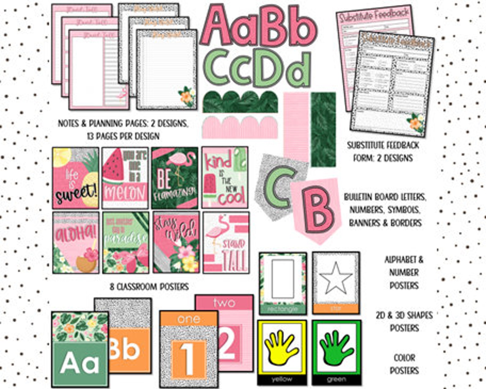 Tropical Classroom Decorations Bundle, Classroom Theme, Bulletin Board ...