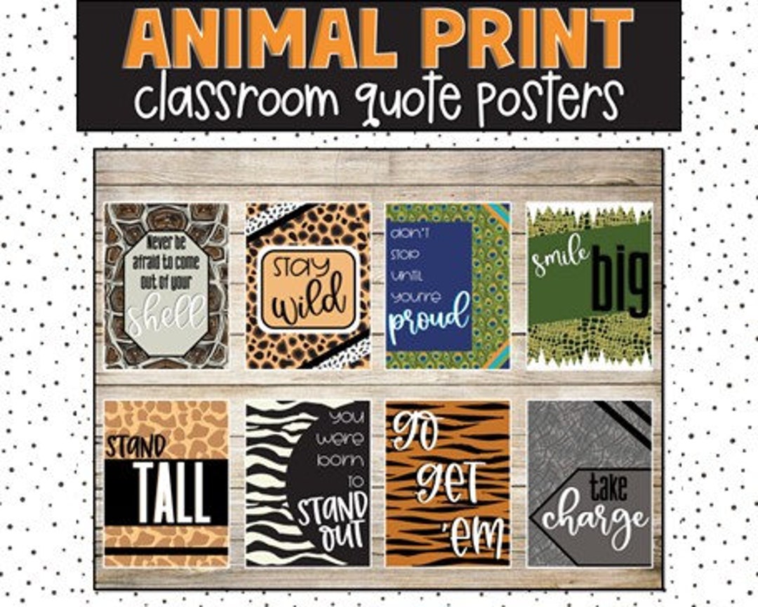 Animal Print Growth Mindset Classroom Posters, Classroom Decorations ...