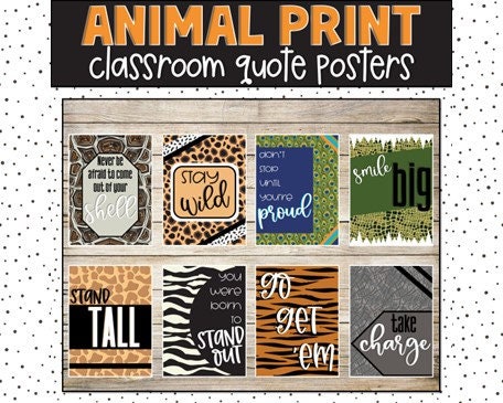Animal Print Growth Mindset Classroom Posters, Classroom Decorations ...