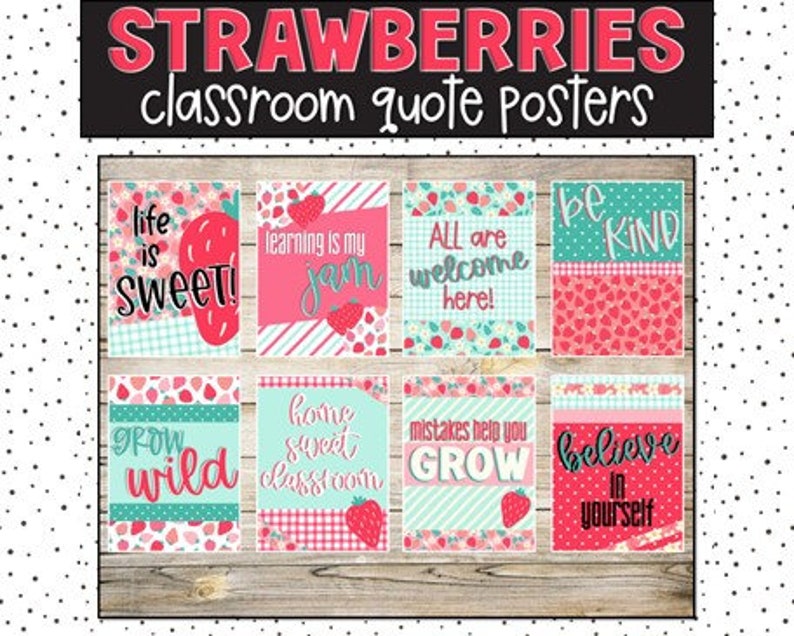 Strawberries Growth Mindset Classroom Posters Classroom - Etsy