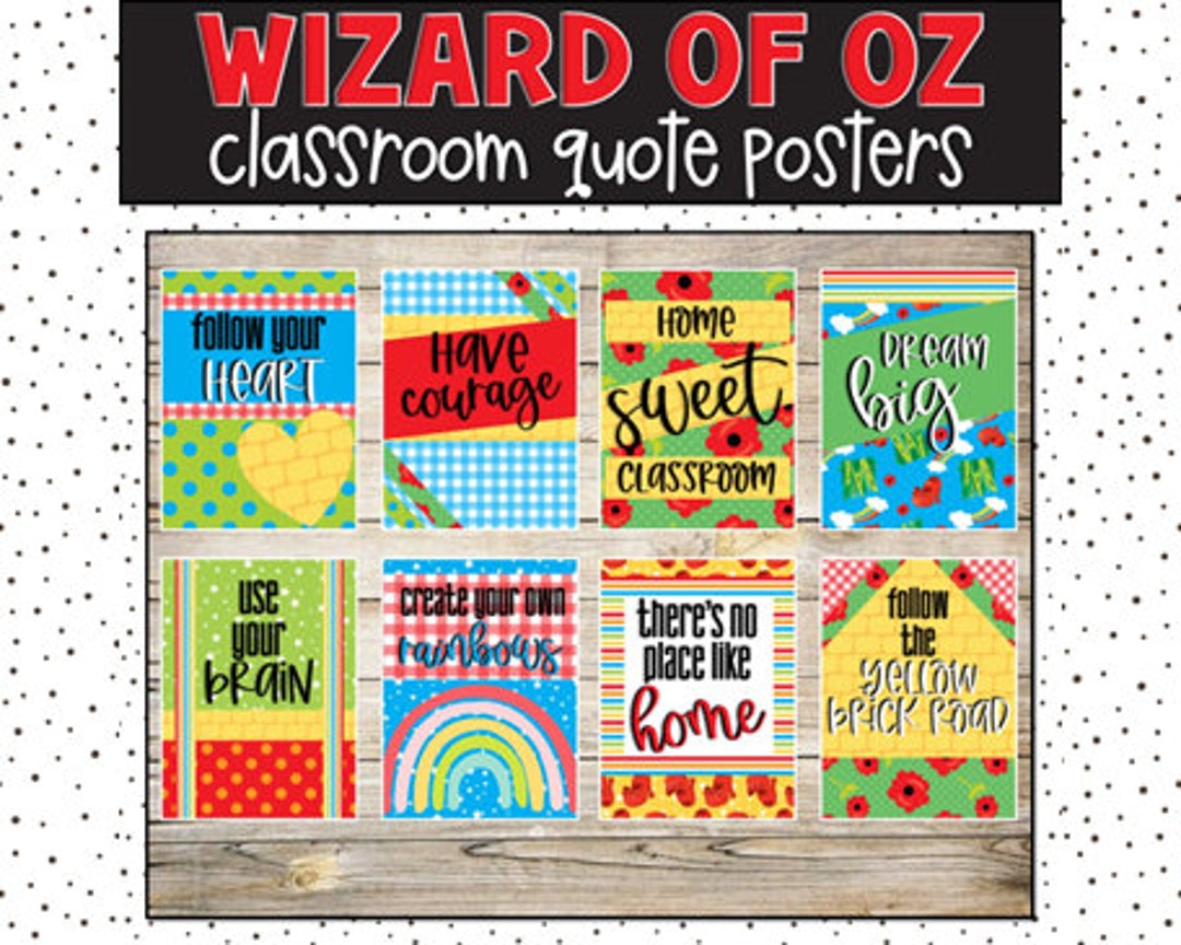 Wizard of Oz Growth Mindset Classroom Posters, Classroom Decorations ...
