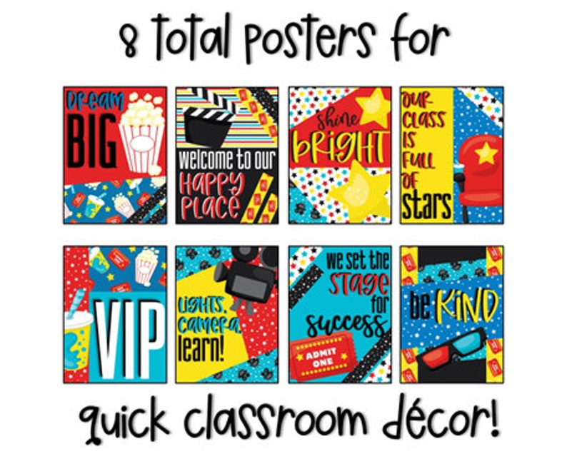 Hollywood Growth Mindset Classroom Posters, Classroom Decorations ...