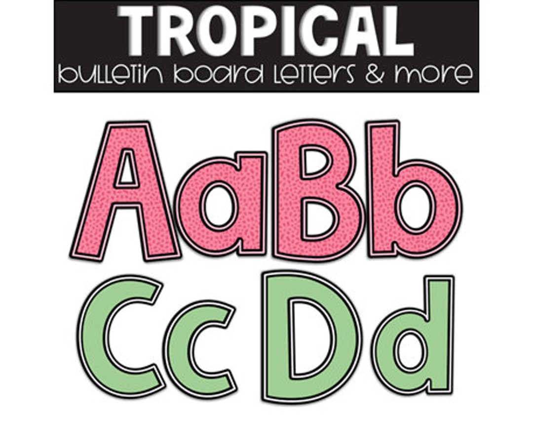 Tropical Classroom Decor, A-Z Bulletin Board Letters, Punctuation, and ...