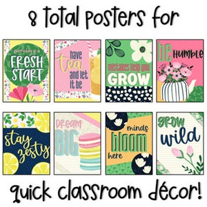 Lemons Growth Mindset Classroom Posters, Classroom Decorations ...
