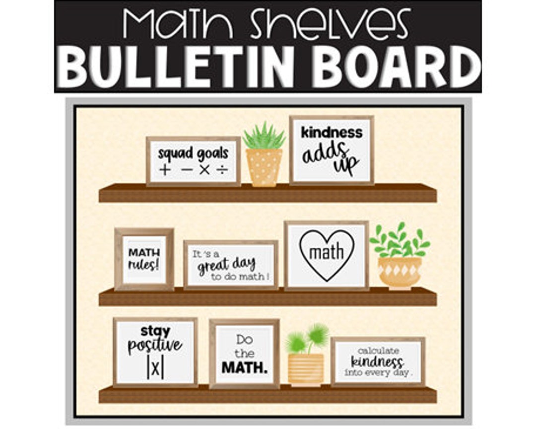 Math Shelves Bulletin Board and Door Kit, Math Classroom, Math Teacher ...