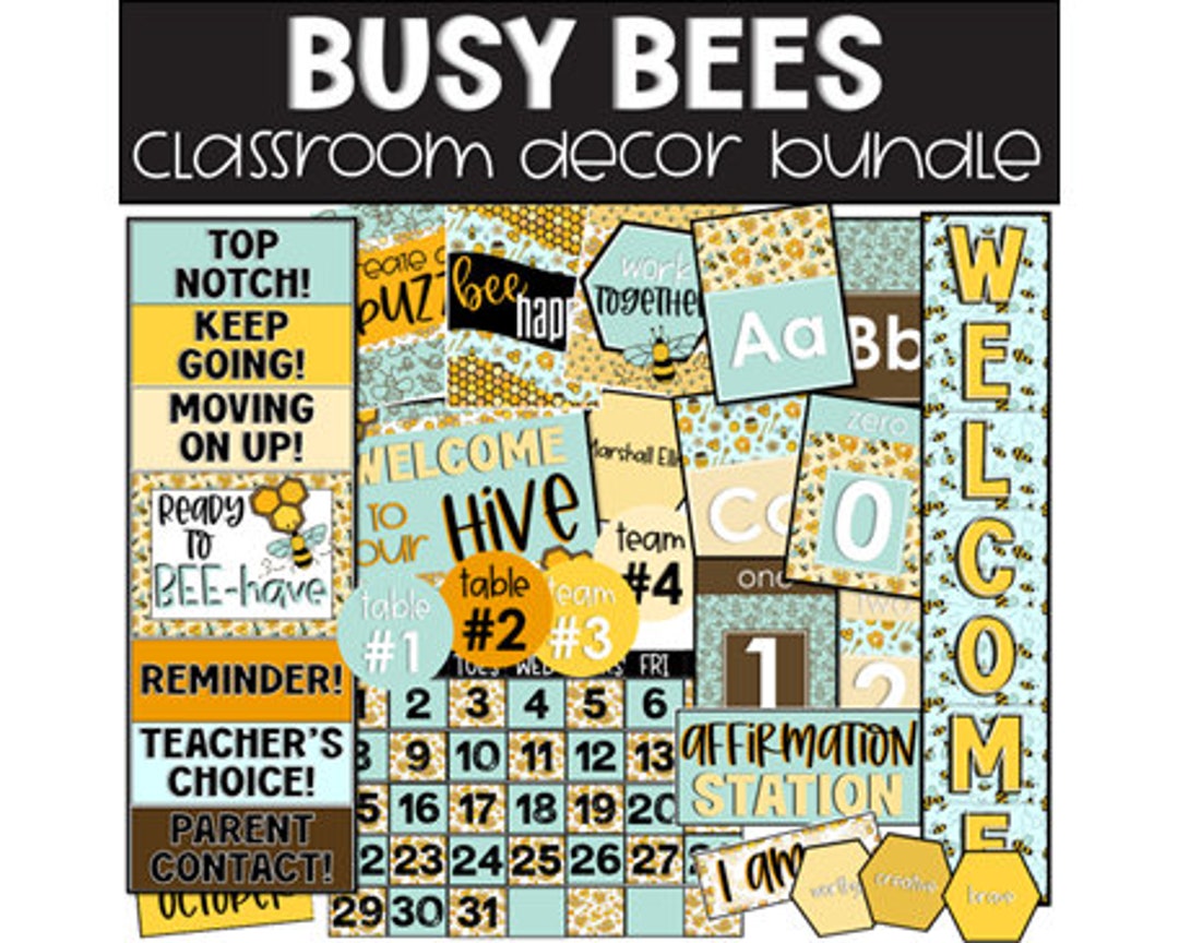 Busy Bees Classroom Decorations Bundle, Classroom Theme, Bulletin Board ...