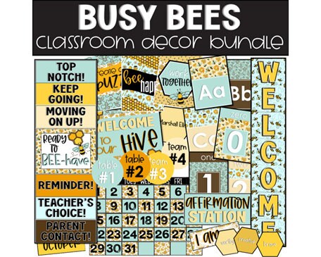 Busy Bees Classroom Decorations Bundle, Classroom Theme, Bulletin Board ...