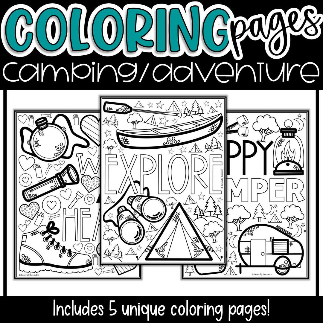 Camping Adventure Coloring Pages, Coloring, Doodle Coloring, Coloring ...