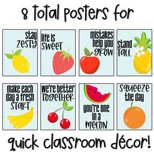 Fruit Growth Mindset Classroom Posters, Classroom Decorations, Bulletin ...