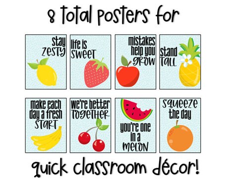 Fruit Growth Mindset Classroom Posters, Classroom Decorations, Bulletin ...