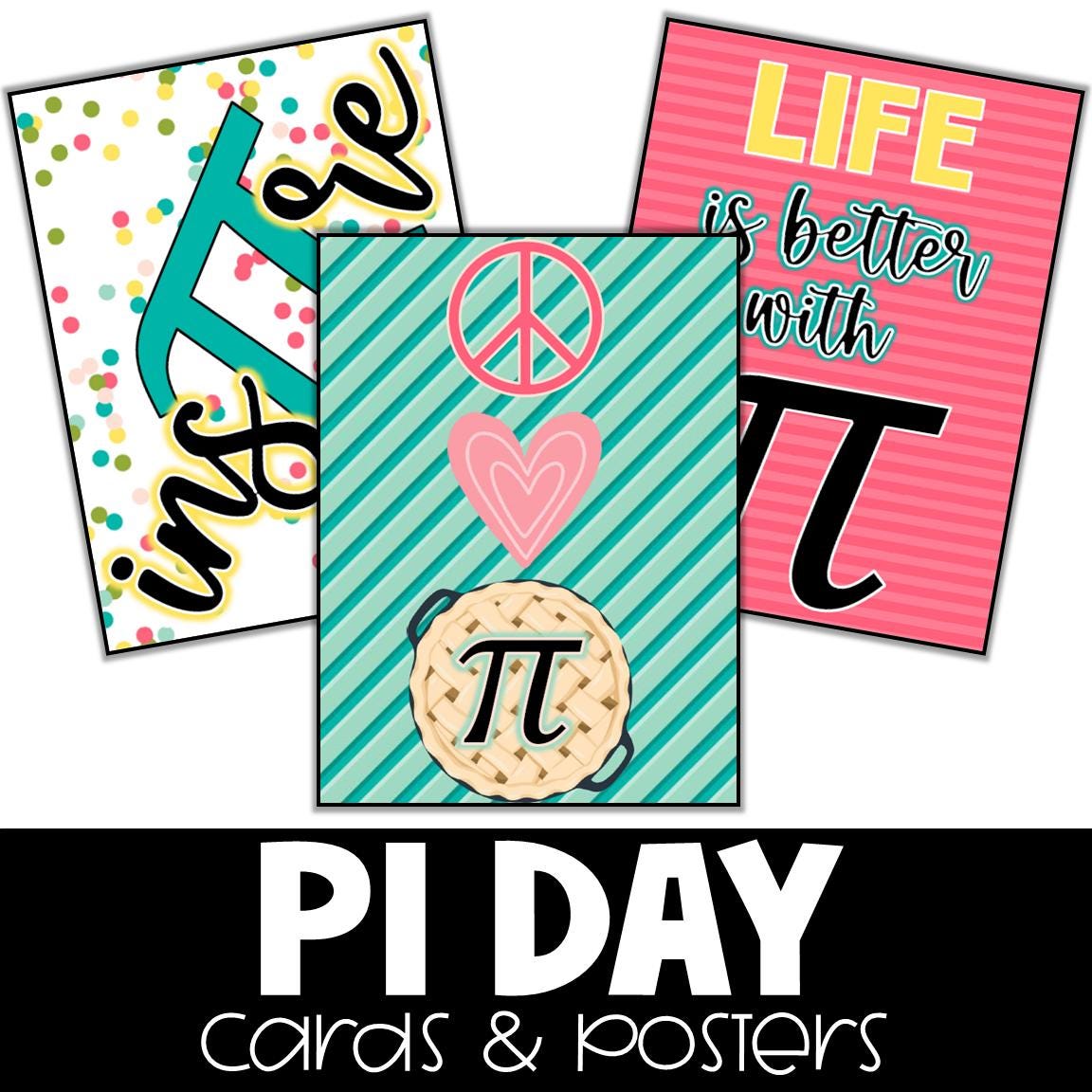 Pi Day Cards and Posters, Math Classroom Decor - Etsy