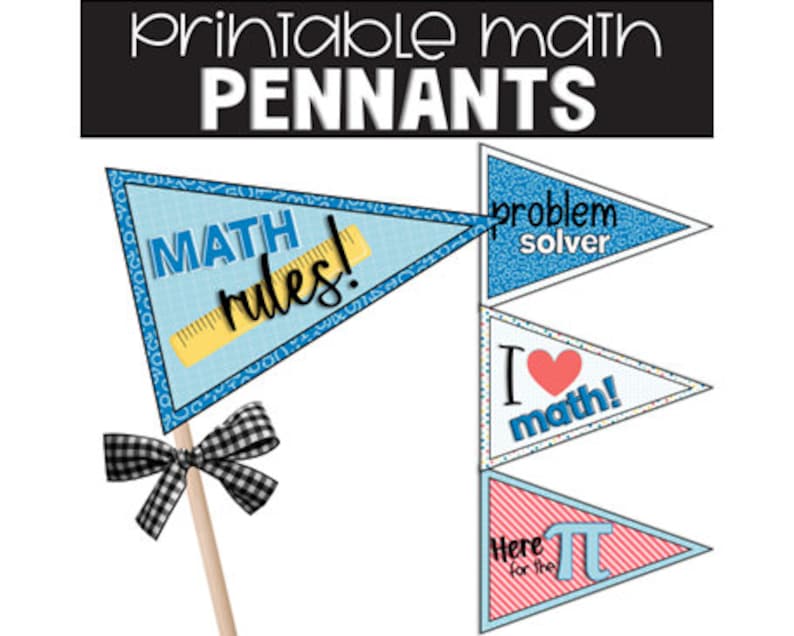 Math Pennant Flags, Back to School, Math Classroom, Math Teacher ...