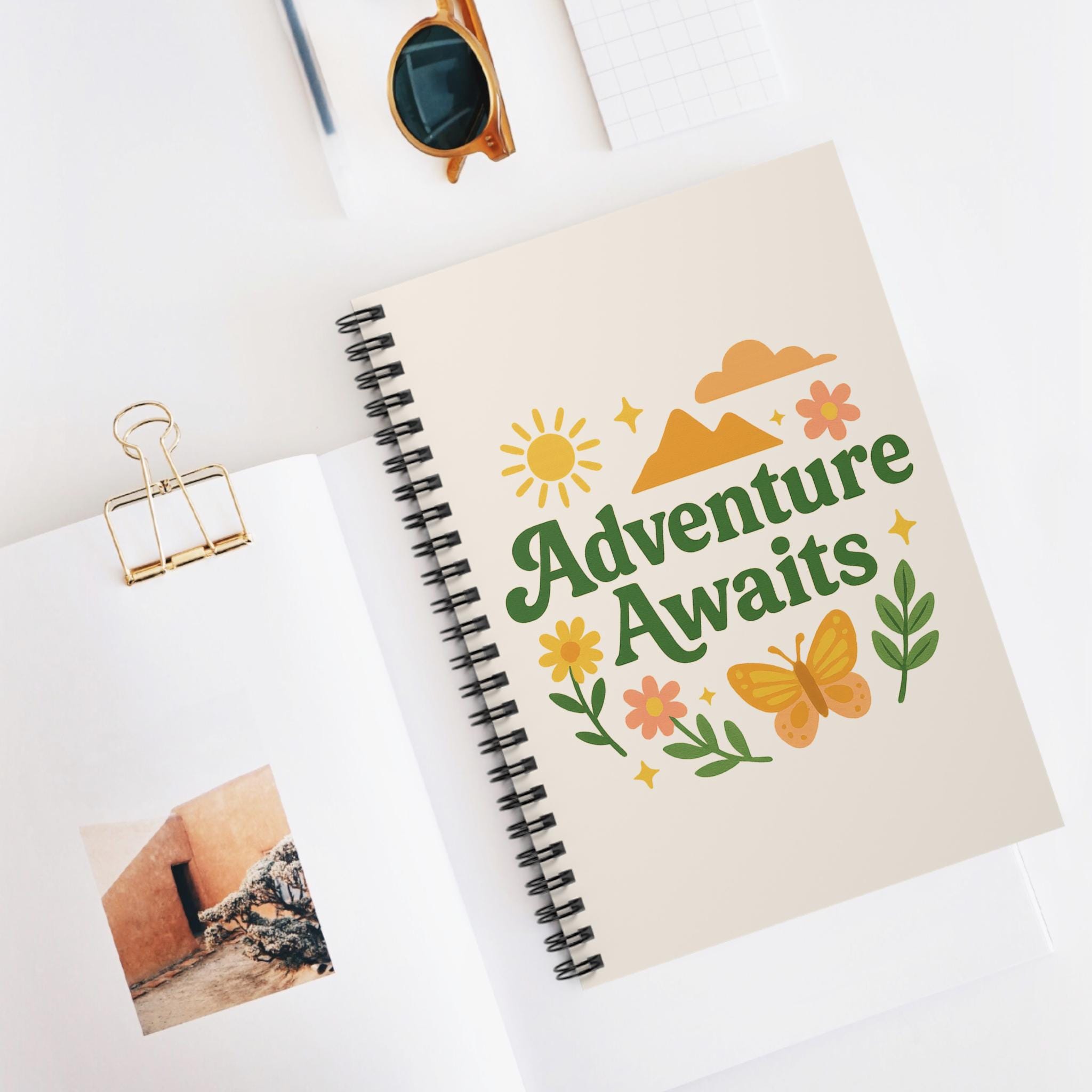 Adventure Awaits Spiral Notebook: Floral Butterfly Travel Journal - Etsy