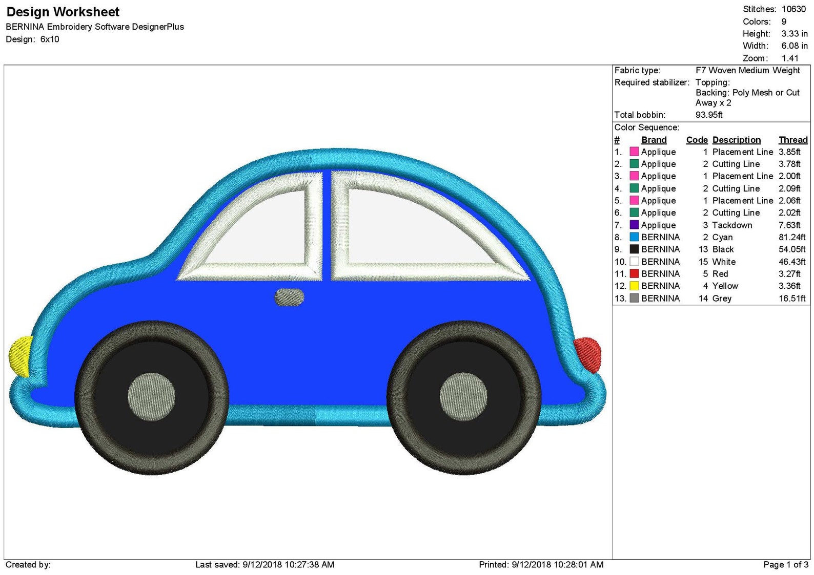 Car Applique Design | Etsy