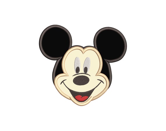 Hoofd Mickey Mouse Applique Design | Etsy Nederland
