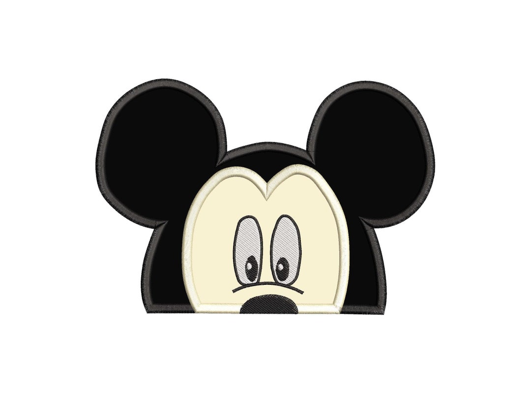 Head Mickey Mouse Applique Embroidery Design - Etsy