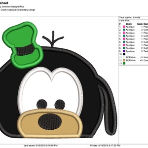 Tsum Tsum Goofy Applique Embroidery Design - Etsy