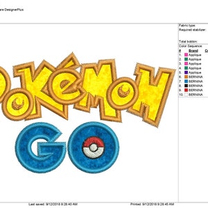 Pokemon Go Logo Applique Design - Etsy