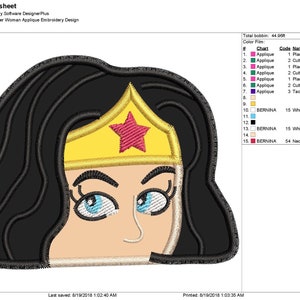 Head Wonder Woman Applique Embroidery Design - Etsy