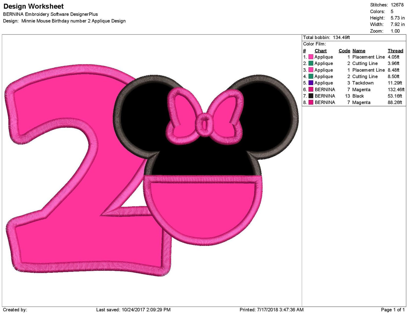 Minnie Mouse Birthday Number 2 Applique Design - Etsy