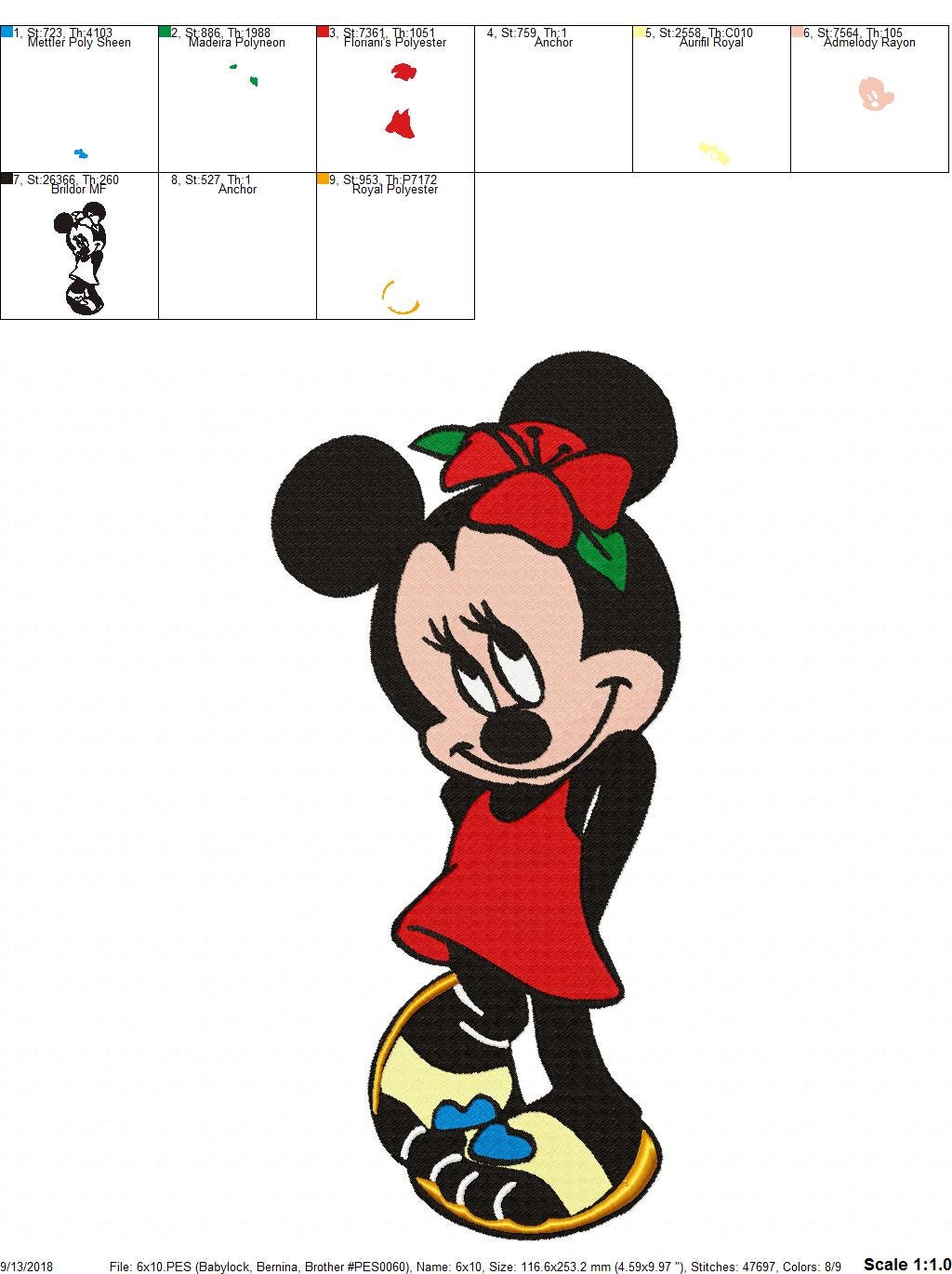 Minnie Mouse Machine Embroidery Design | Etsy