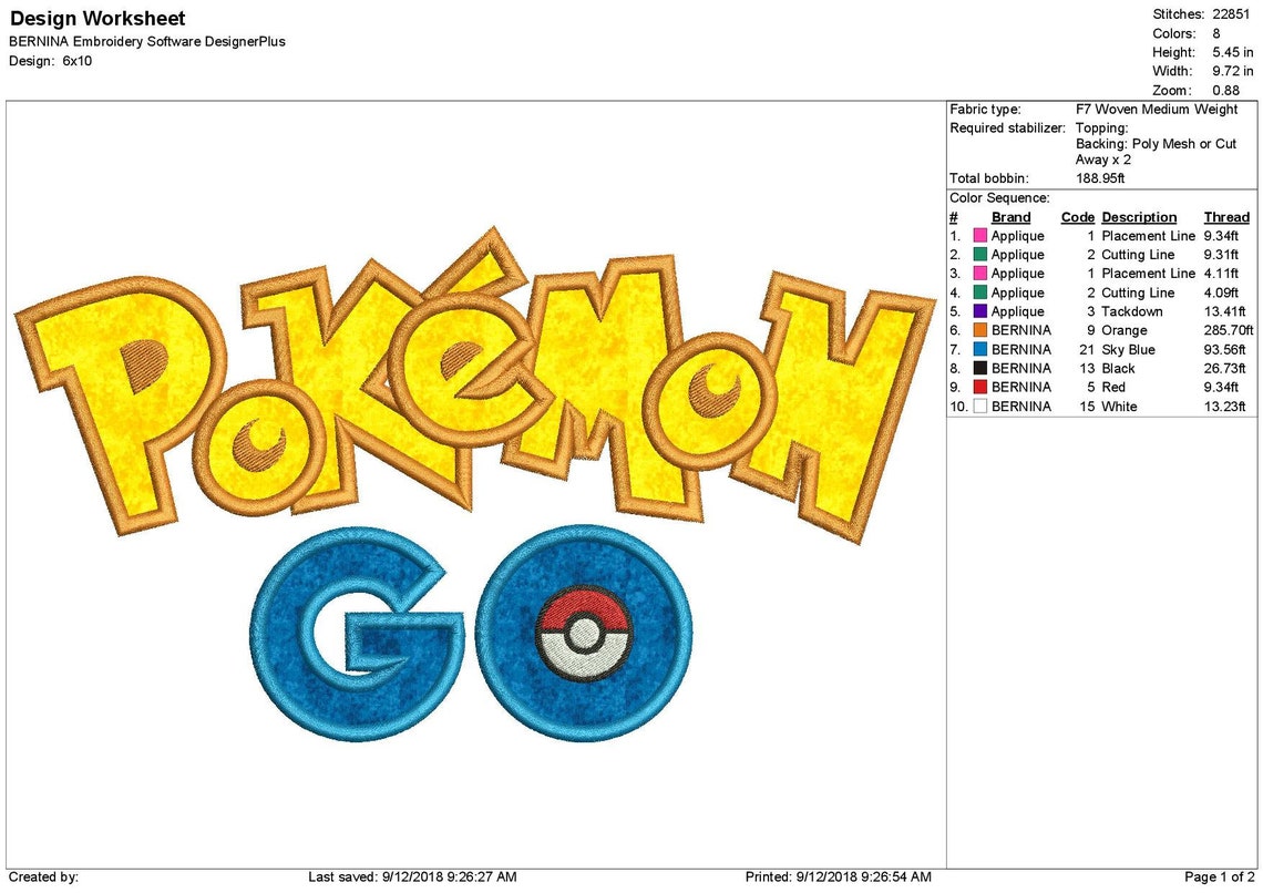 Pokemon Go Logo Applique Design | Etsy