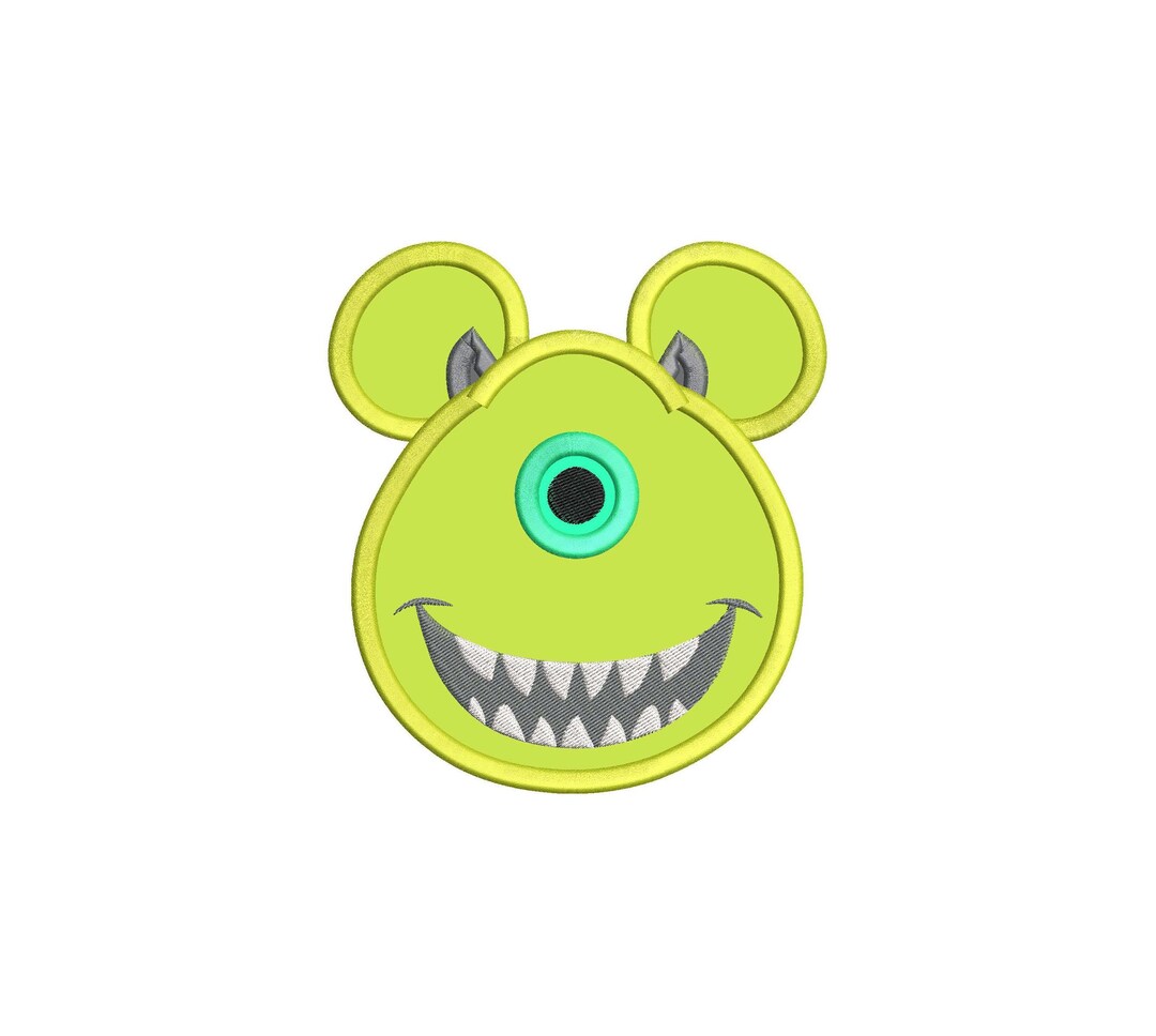 Mickey Mouse Mike Wazowski Applique Design - Etsy