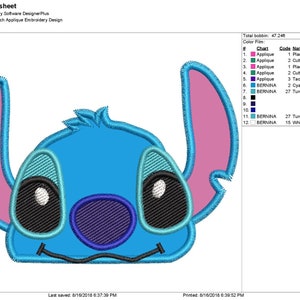 Lilo and Stitch Applique Embroidery Design - Etsy