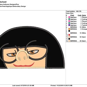 Edna Mode Head Applique Embroidery Design - Etsy