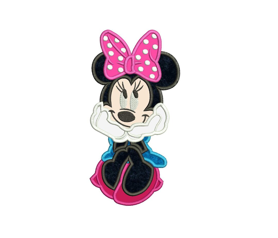 Applique Minnie Mouse Machine Embroidery Applique Design - Etsy