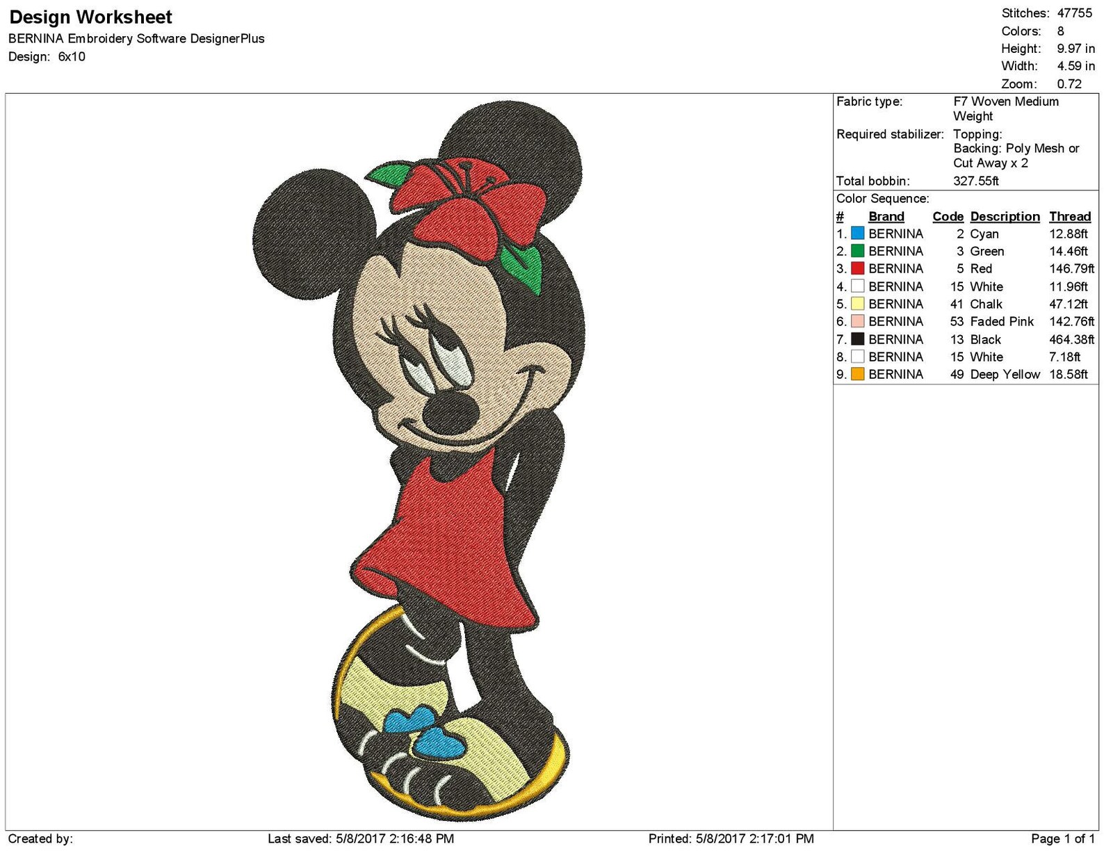 Minnie Mouse Machine Embroidery Design | Etsy