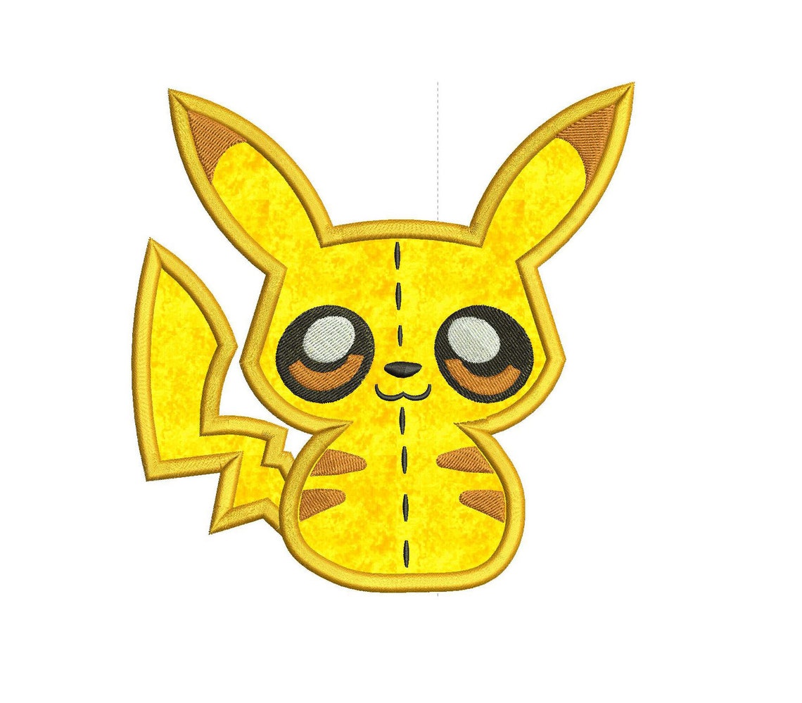 Pikachu Applique Design - Etsy