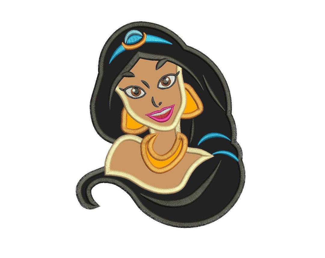 Princess Jasmine Applique Design - Etsy