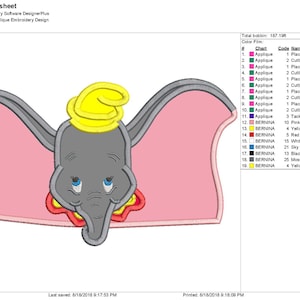 Dumbo Applique Embroidery Design - Etsy