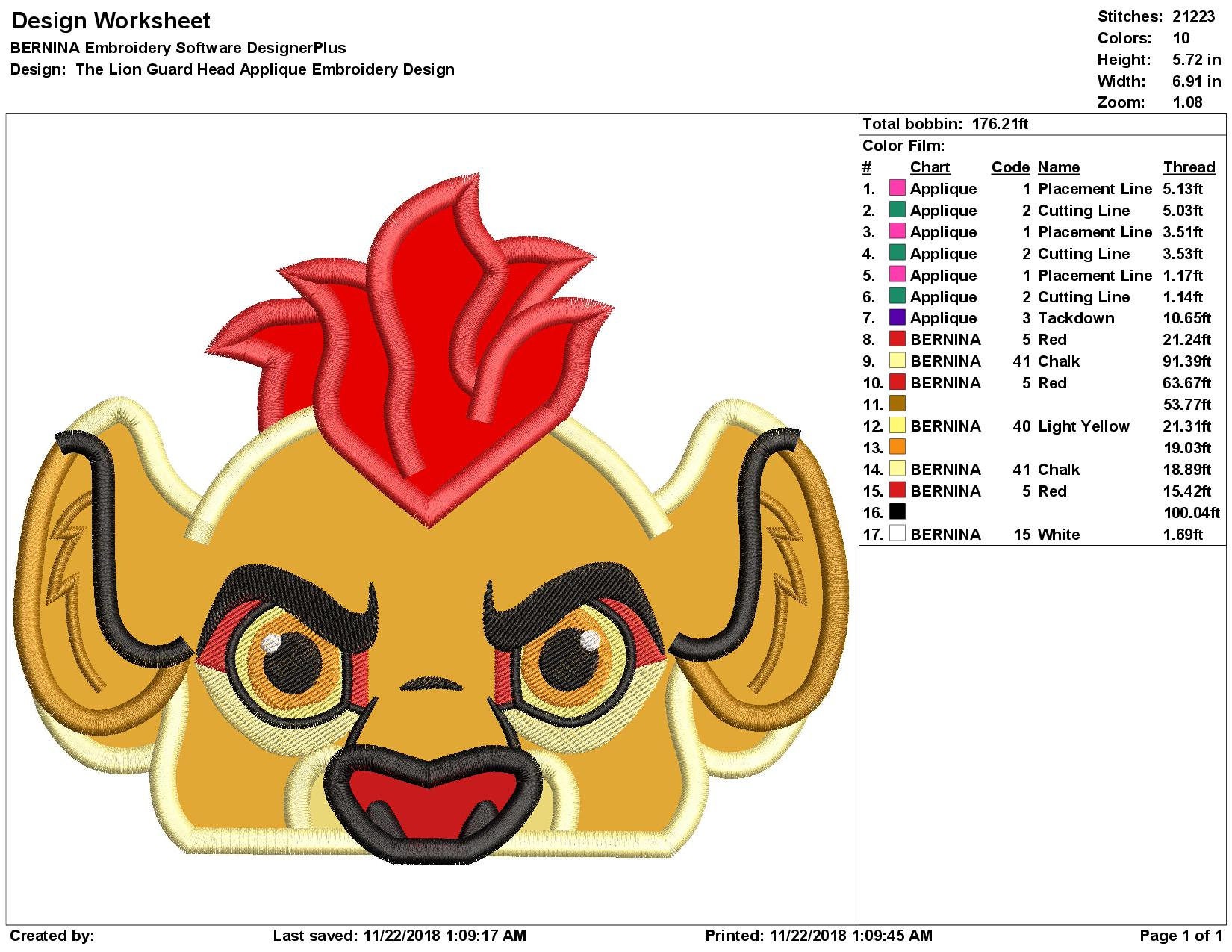 The Lion Guard Head Applique Embroidery Design - Etsy