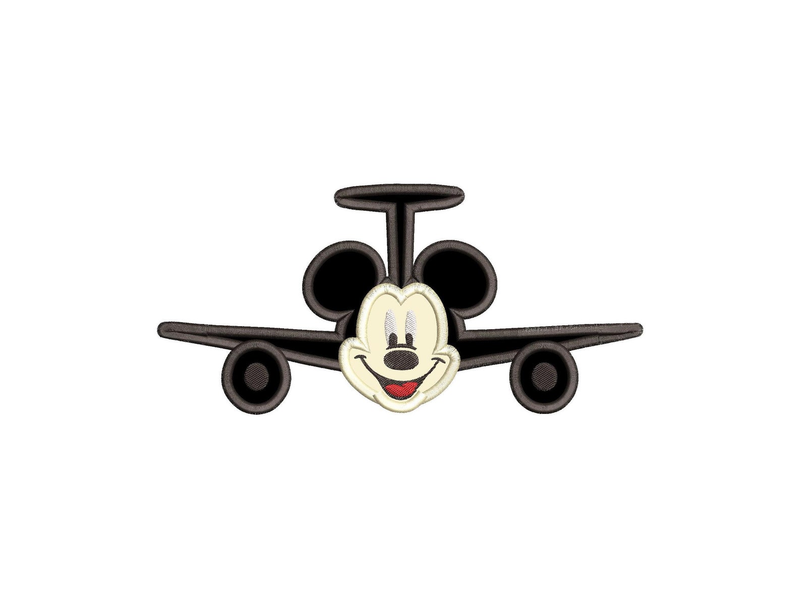 Mickey Mouse Plane Applique Embroidery Design - Etsy