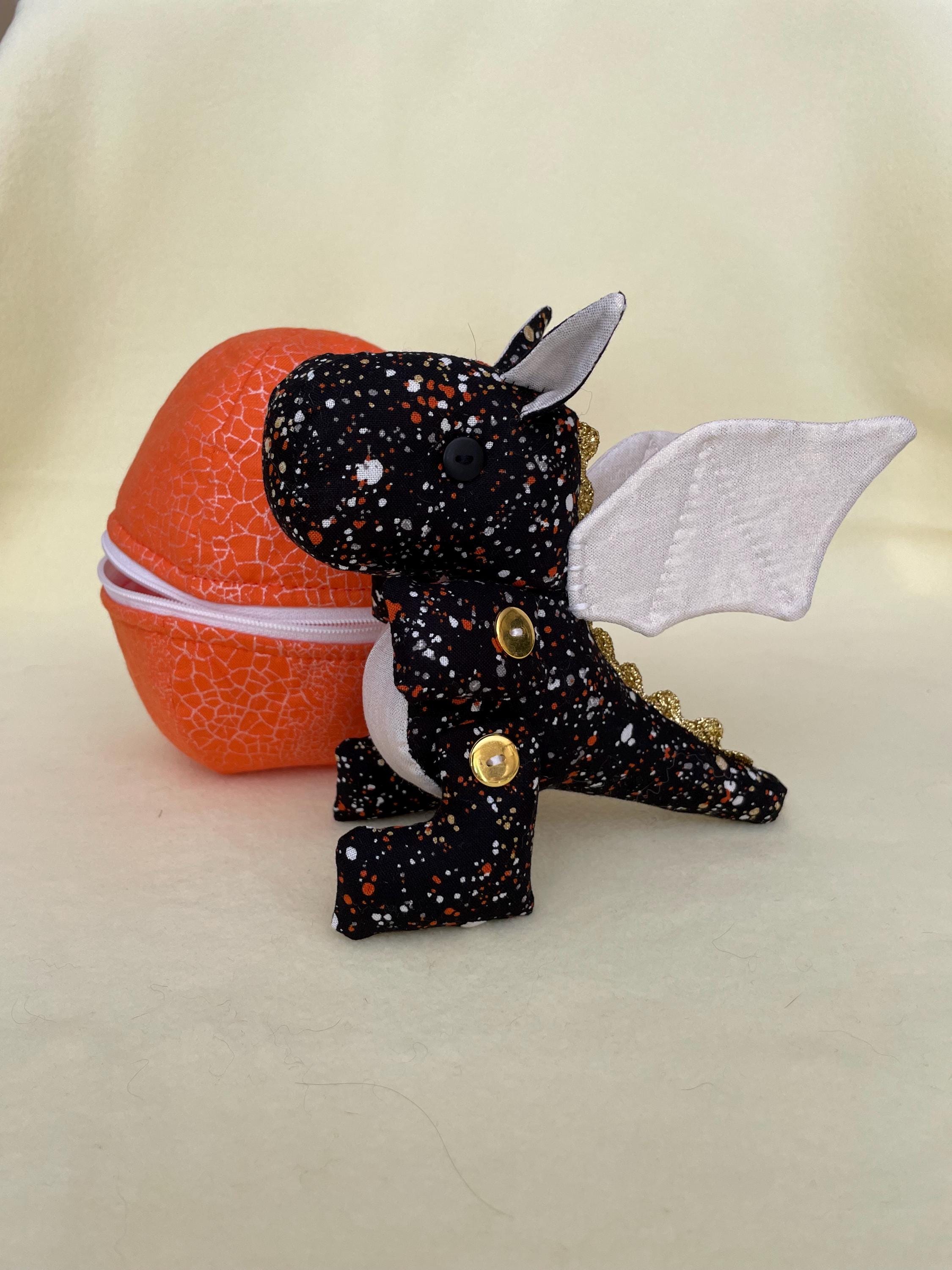 Stuffed Baby Dragon Hatchling With Zipper Egg; Hand Made Cotton Toy or ...