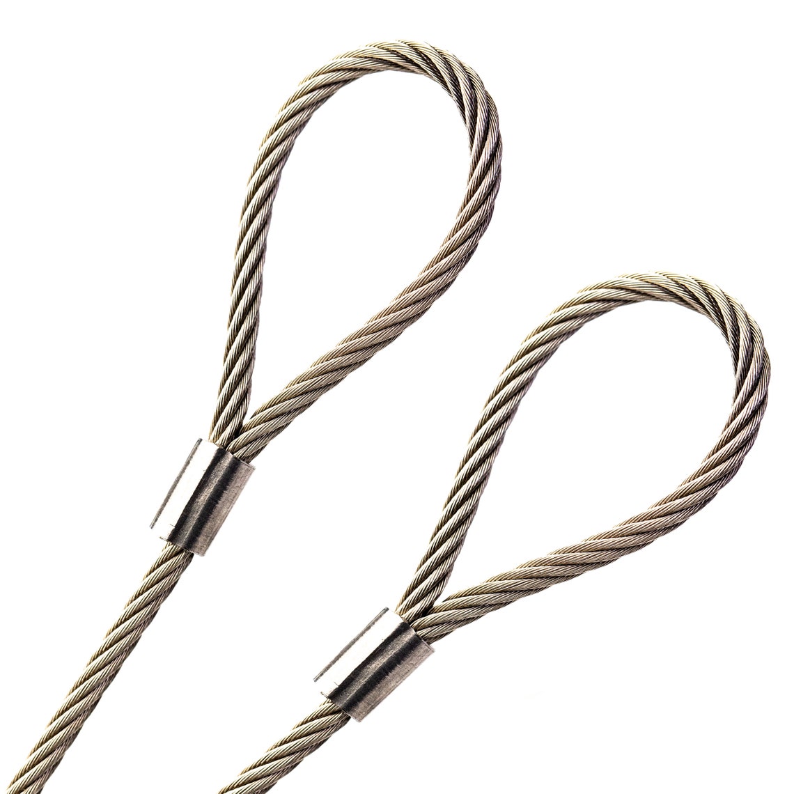 1/8" Stainless Steel 304 Braided Wire Rope CLEAR COATED to 3/16" Looped ...