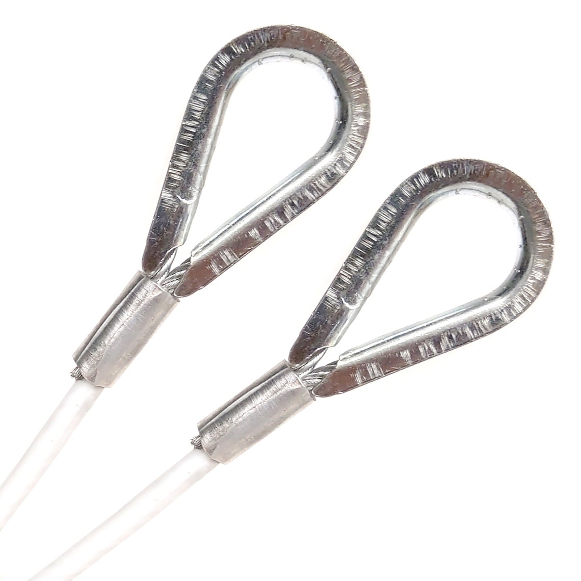 Metal Wire Rope With Thimbles 3/16" Vinyl Coated Galvanized Steel, 1/8 ...