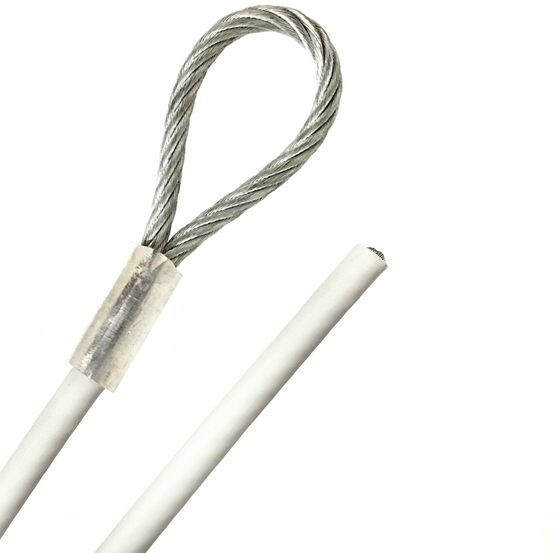 White Vinyl Coated Galvanized Steel Cable 1/8" - 3/16", 7x19 Strand DIY ...