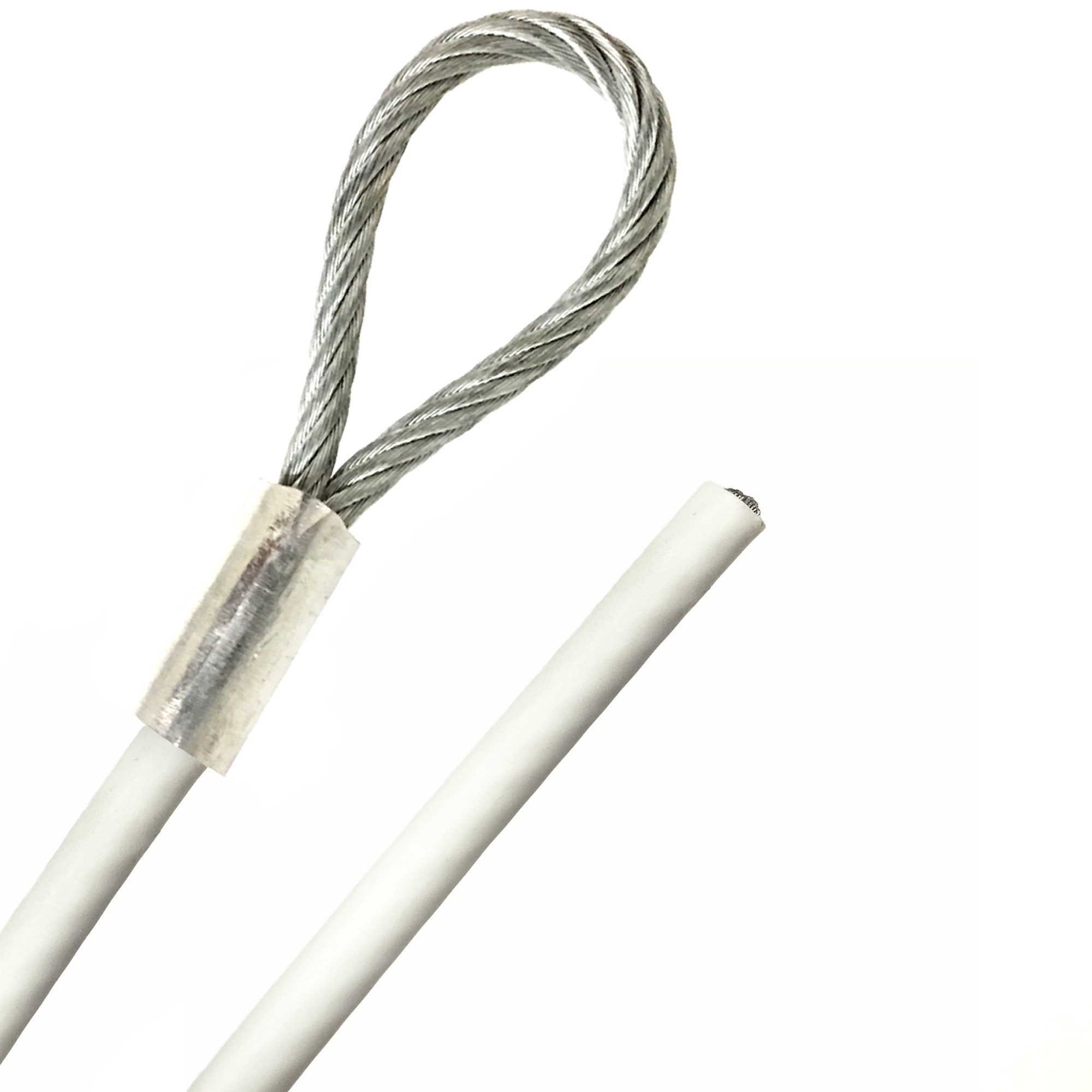 White Vinyl Coated Galvanized Steel Cable 1/8" - 3/16", 7x19 Strand DIY ...